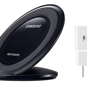 Samsung Qi Certified Fast Charge Wireless Charging Pad + Stand - Supports wireless charging on Qi compatible smartphones - Black