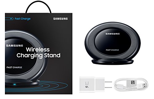 Samsung Qi Certified Fast Charge Wireless Charging Pad + Stand - Supports wireless charging on Qi compatible smartphones - Black