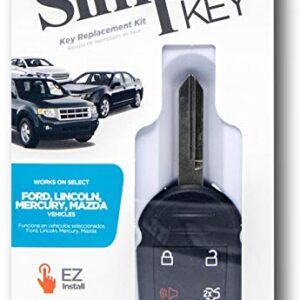 Simple Key Programmer Bundle with Key(s) & Cable - Designed for Ford, Lincoln, Mercury, Mazda Vehicles: Program Key Yourself (1 Key, 4 Button Key: Trunk Release, Lock, Unlock, Panic)