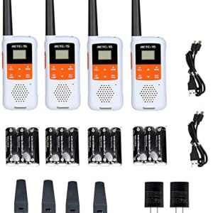 Retevis RT49B Walkie Talkies for Cruise, Two Way Long Range Radios, NOAA White Walkie Talkies 4 Pack, USB Rechargeable 2 Way Radio for Family Camping Hiking Hunting