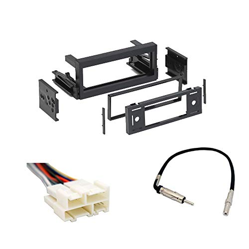 Compatible with Chevy Avalanche 2002 Single DIN Stereo Harness Radio Install Dash Kit Package