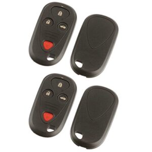 key fob keyless entry remote shell case & pad fits acura 2001-2003 cl / 2002-2004 rl / 2002-2006 tl / 2004-2008 tsx, set of 2