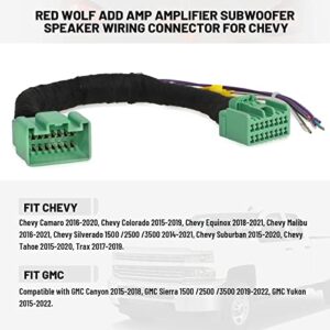 RED WOLF Add AMP Amplifier Subwoofer T Harness Wiring Speaker Connector Adapter Plug Compatible with 2014-2021 Chevy GMC Silverado Sierra Yukon Add an Amp Sub System to Factory Radio