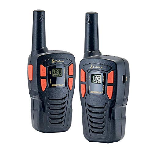 Cobra CXT195 16-Mile microTALK 2-Way Walkie Talkies 2 Pack, Black