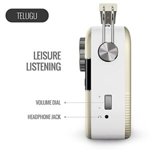 Saregama Carvaan Telugu - Portable Music Player with 5000 Preloaded Songs, FM/BT/AUX (Porcelain White)