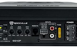 Rockville SS10P 10" 800w Slim Under-Seat Active Powered Car/Truck Subwoofer Sub