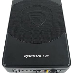 Rockville SS10P 10" 800w Slim Under-Seat Active Powered Car/Truck Subwoofer Sub