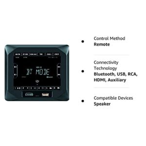 Jensen JWM22 2-Speaker Zones AM/FM|BT|HDMI|AUX Cube Wall Mount Stereo, Speaker Output 4X 6 Watt, 30 Station Presets (18FM/12AM), Receives Bluetooth Audio (A2DP) and Controls (AVRCP) from Devices