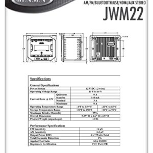 Jensen JWM22 2-Speaker Zones AM/FM|BT|HDMI|AUX Cube Wall Mount Stereo, Speaker Output 4X 6 Watt, 30 Station Presets (18FM/12AM), Receives Bluetooth Audio (A2DP) and Controls (AVRCP) from Devices