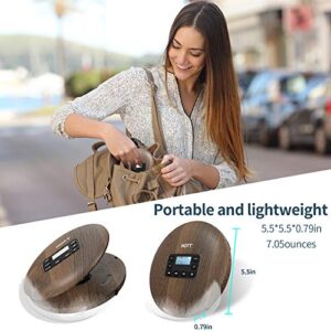 HOTT CD611 Portable CD Player for Home Travel and Car with Stereo Headphones, Anti-Shock ,Wood Grain