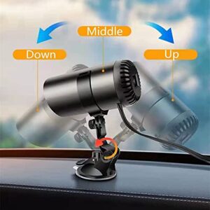 Portable Car Heater 12V 150W Car Heater That Plugs into Cigarette Lighter Portable Heater for Vehicle, Car Windshield Defogger Defroster,2 In1 Fast Heating or Cooling Fan for Cars,Gray