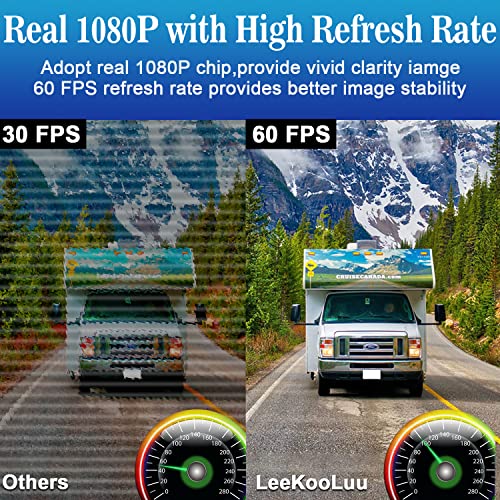 LeeKooLuu RV Backup Camera Wireless HD 1080P 7 Inch Touch Key Screen Monitor Hitch Rear View Recorder System License Plate Camera Adapter for Furrion Pre-Wired RV Waterproof Infrared Night Vision LK6