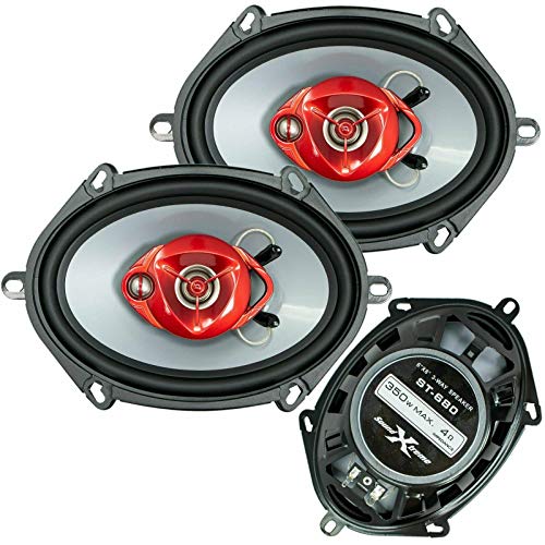 Pair of SoundXtreme 5x7/ 6x8 in 3-Way 350 Watts Coaxial Car Speakers 4-Ohm (2 Speakers)