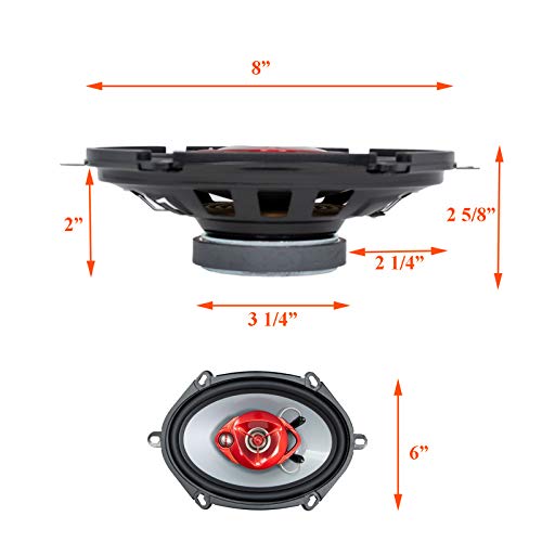 Pair of SoundXtreme 5x7/ 6x8 in 3-Way 350 Watts Coaxial Car Speakers 4-Ohm (2 Speakers)