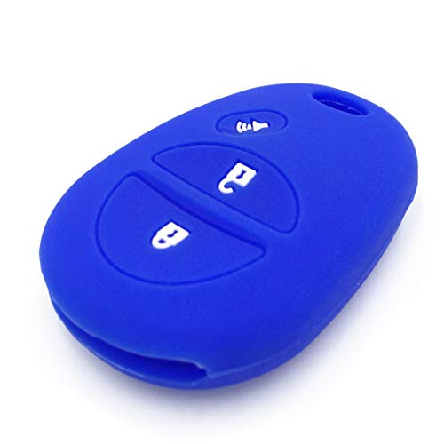 Ezzy Auto Black and Blue Silicone Rubber Key Fob Case Key Covers Key Jacket Skin Protectors fit for Highlander Sequoia Sienna Tacoma Tundra