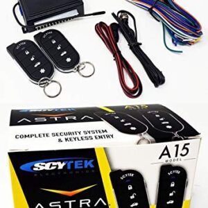 Scytek A15 Keyless Entry Car Alarm Security System, 2 Key Fob Remote Controls