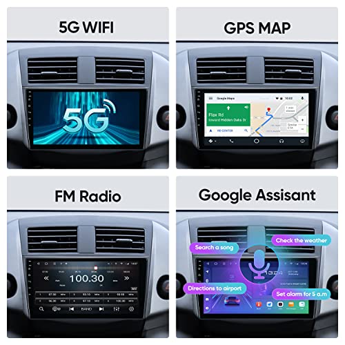 9 Inch 5G WiFi (2G Ram 32G ROM) 8Core Car Stereo Radio Head Unit for RAV4 2006-2011 with Carplay Android Auto,Android 10.0 GPS Navigation Support 48EQ Mirroring Airplay Rear Backup 1080P SWC