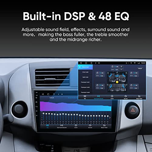 9 Inch 5G WiFi (2G Ram 32G ROM) 8Core Car Stereo Radio Head Unit for RAV4 2006-2011 with Carplay Android Auto,Android 10.0 GPS Navigation Support 48EQ Mirroring Airplay Rear Backup 1080P SWC