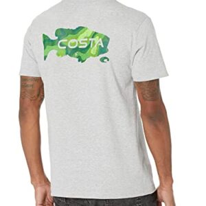 Costa Del Mar Radar Bass Short Sleeve T Shirt, Grey Heather, XX-Large