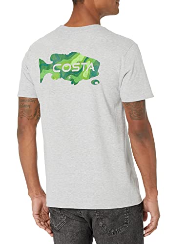 Costa Del Mar Radar Bass Short Sleeve T Shirt, Grey Heather, XX-Large