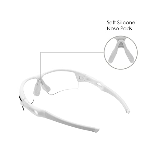 BLAZERBUCK Replacement Nose Piece Pads for Oakley Radar EV/RadarLock/Radar Sunglass - Euro Fit Black + White