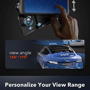 REDTIGER Rear View Mirror Camera 11'' UHD 4K Front and 1080P Rear View Mirror Dual Cameras for Cars,GPS,Parking Monitor,Night Vision,Smart Reverse Parking Assistance,Touchscreen,Free 32 GB Card