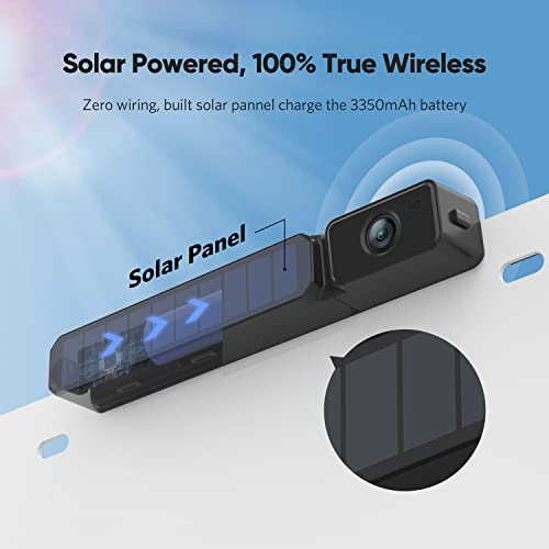 Magnetic Solar Wireless Backup Camera with HD 1080P, IP69K Car Back Up Camera Systems, Reverse Hitch Guide Rear View Camera with Monitor for Car/Truck/Trailer/RV/Van