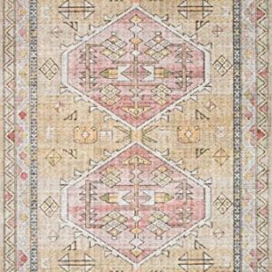 Loloi II Skye Collection SKY-04 Gold / Blush, Traditional 7'-6" x 9'-6" Area Rug