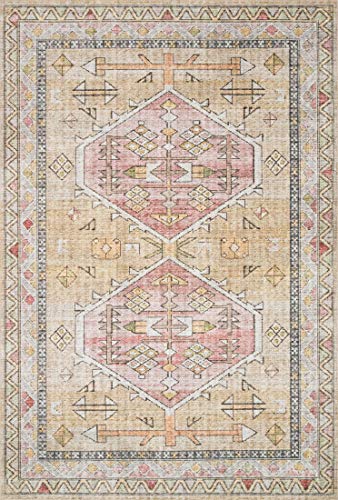 Loloi II Skye Collection SKY-04 Gold / Blush, Traditional 7'-6" x 9'-6" Area Rug