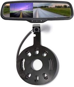 eway backup rear view spare tire mount camera for jeep wrangler 2007-2018 with 4.3″ anti-glare mirror lcd monitor reverse camera with removable guideline