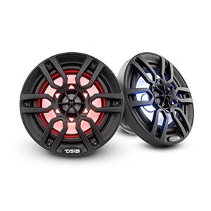 ds18 hydro nxl-6 – high end coaxial speaker pair – 2-way marine speaker w/integrated rgb lights – 300 watt – 100% uv stable – water resistant speakers – 6.5 inches, black