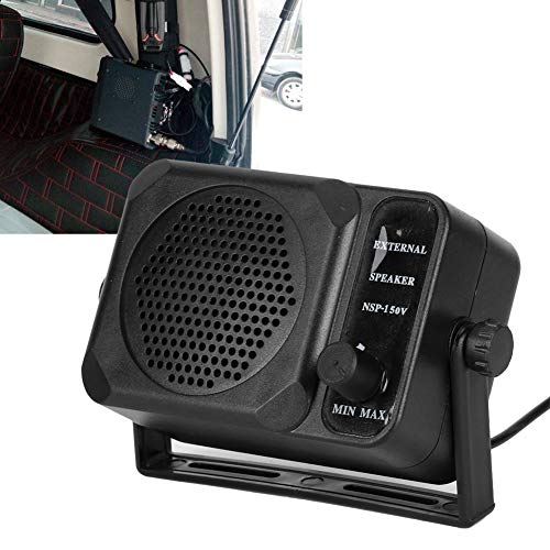 Qiilu Car Radio External Speaker, Mini External Speaker NSP‑150V 2‑Way Radio CB HF VHF UHF Transceiver Car Accessory