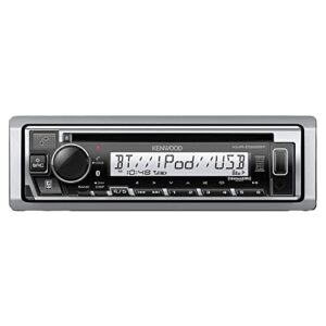 kenwood kmr-d382bt car & marine stereo – single din, bluetooth audio, cd usb mp3, aux in, am fm radio siriusxm ready, weatherproof, multi color illumination (renewed)