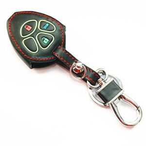 wfmj black leather 3 buttons remote key chain cover case fob for toyota 4runner corolla matrix rav4 venza yaris vibe scion iq tc xb xd