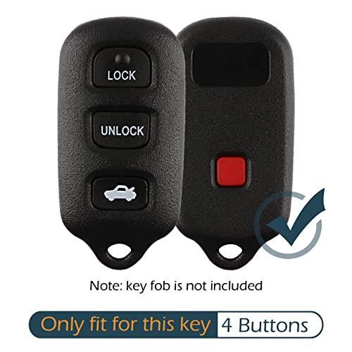 2Pcs Silicone 4 Buttons Key Fob Cover Remote Case Keyless Protector Compatible with Toyota Corolla Camry Avalon 4Runner Matrix Sequoia Sienna Solara Lexus ES300 LS400 SC300 SC400 Pontiac Vibe