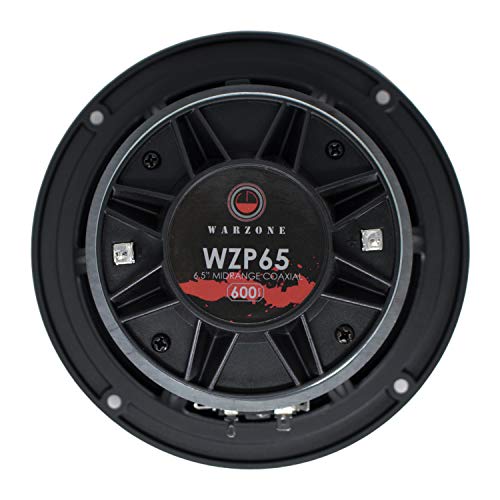 Gravity WZP65 Warzone Series 6.5" inch Pro Midrange Coaxial Loud Speaker 4-Ohms with 600 WATT Max, 1 Speaker Corrugated Speaker Surround with Oversize Magnet Motor Structure