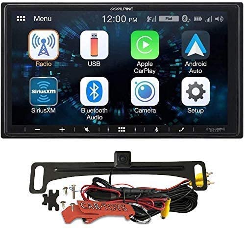 Alpine iLX-W650 7" Mechless Bluetooth Car Receiver Deck and Voxx HD Wide Angle Backup Camera Bundle. Android and iPhone Integration for Android Audio, Apple Car Play, and Streaming Music Apps