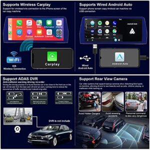 Android 12 Audio Stereo Car GPS Navigator for BMW 5 Series E60 with iDrive System 12.3 inch Blu-ray Touch Screen CarPlay (CIC System, Octa Core 8GB RAM 128GB ROM)