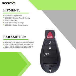 SCITOO 1X Keyless Entry Remote Key Fob 4 Buttons fit for Charger for Magnum for Grand for Cherokee 300 for Challenger M3N5WY783X