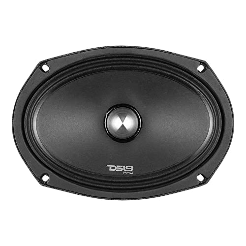 DS18 PRO-FR69NEO 6x9 Full-Range Loudspeaker - Silver Aluminum Bullet 500W Max 250W RMS 4-Ohms Grill Included Neodymium Magnet - Best Fullrange Car Audio Door Speaker - 2 Speakers