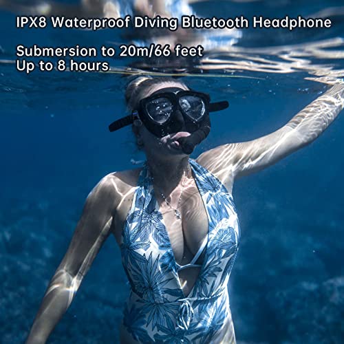 Ralyin Swimming Headphones, Underwater Music MP3 Player, Bone Conduction Design, IPX8 Waterproof, for Swimmers and Athletes, Professional Equipment for Water Sports and Underwater Diving