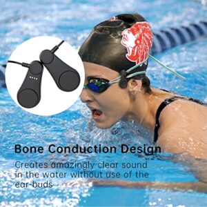 Ralyin Swimming Headphones, Underwater Music MP3 Player, Bone Conduction Design, IPX8 Waterproof, for Swimmers and Athletes, Professional Equipment for Water Sports and Underwater Diving