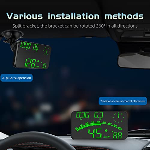 GPS Speedometer car,Heads up Display for Cars,HUD Digital Speedometer with Driving Distance Measurement,with Speed MPH,GPS Compass,Altitude,Alarms for Speeding Fatigue Driving Suitable for All Models