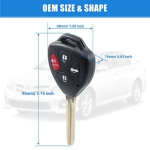 Pilida Keyless Entry Remote Replacement Key Fob Control Compatible with Toyota 4Runner Rav4 Yaris HYQ12BBY Not G