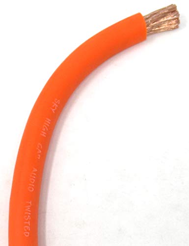 OFC 2/0 Gauge AWG Orange Power Ground Wire Sky High Car Audio Sold by The Foot ft