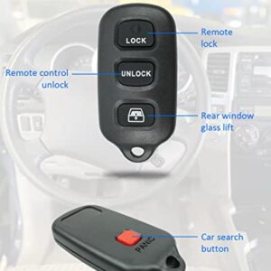 Keyless Entry Remote Control Car Key Fob Fit for Toyota 4Runner 1999 - 2009 Toyota Sequoia 2001-2007 Replacement Remote Control 3 Buttons Car Key FCC ID HYQ12BBX HYQ12BAN 2 Pack