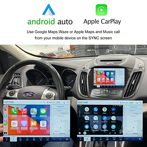 SYNC 1 to SYNC 3 Upgrade Kit 4'' to 8'' for 2014-2019 Ford F150 SYNC 3.4 MyFord Touch (MFT), The Latest NA221 Maps, Apple CarPlay & Android Auto, Complete Monitor Set with Control Panel Screen Frame