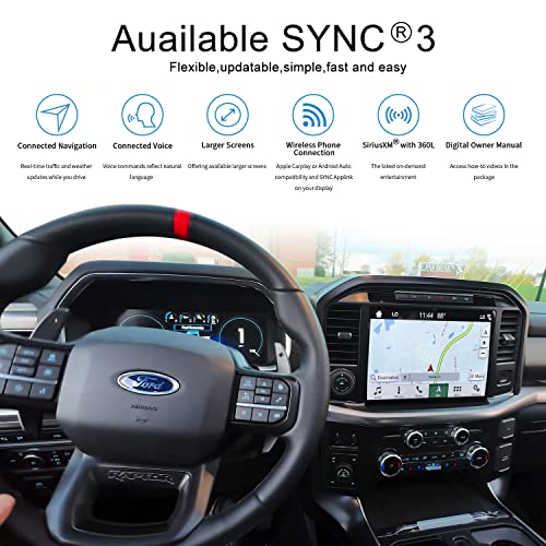 SYNC 1 to SYNC 3 Upgrade Kit 4'' to 8'' for 2014-2019 Ford F150 SYNC 3.4 MyFord Touch (MFT), The Latest NA221 Maps, Apple CarPlay & Android Auto, Complete Monitor Set with Control Panel Screen Frame