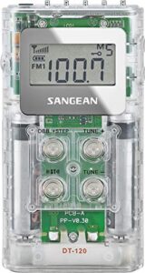 sangean dt-120 clear pocket am/fm digital radios (clear), one size