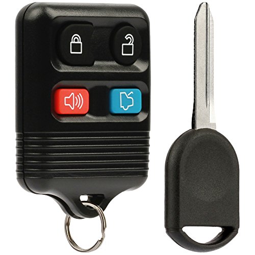 Car Key Fob Keyless Entry Remote fits Ford, Lincoln, Mercury, Mazda with Ignition Key (CWTWB1U331 GQ43VT11T CWTWB1U345 4-btn)